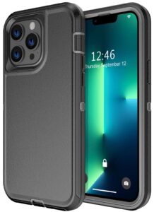 protebox for iphone 13 pro max case, [shockproof/dust-proof] heavy duty protection cover case for iphone 13 pro max 6.7 inch (black/gray)