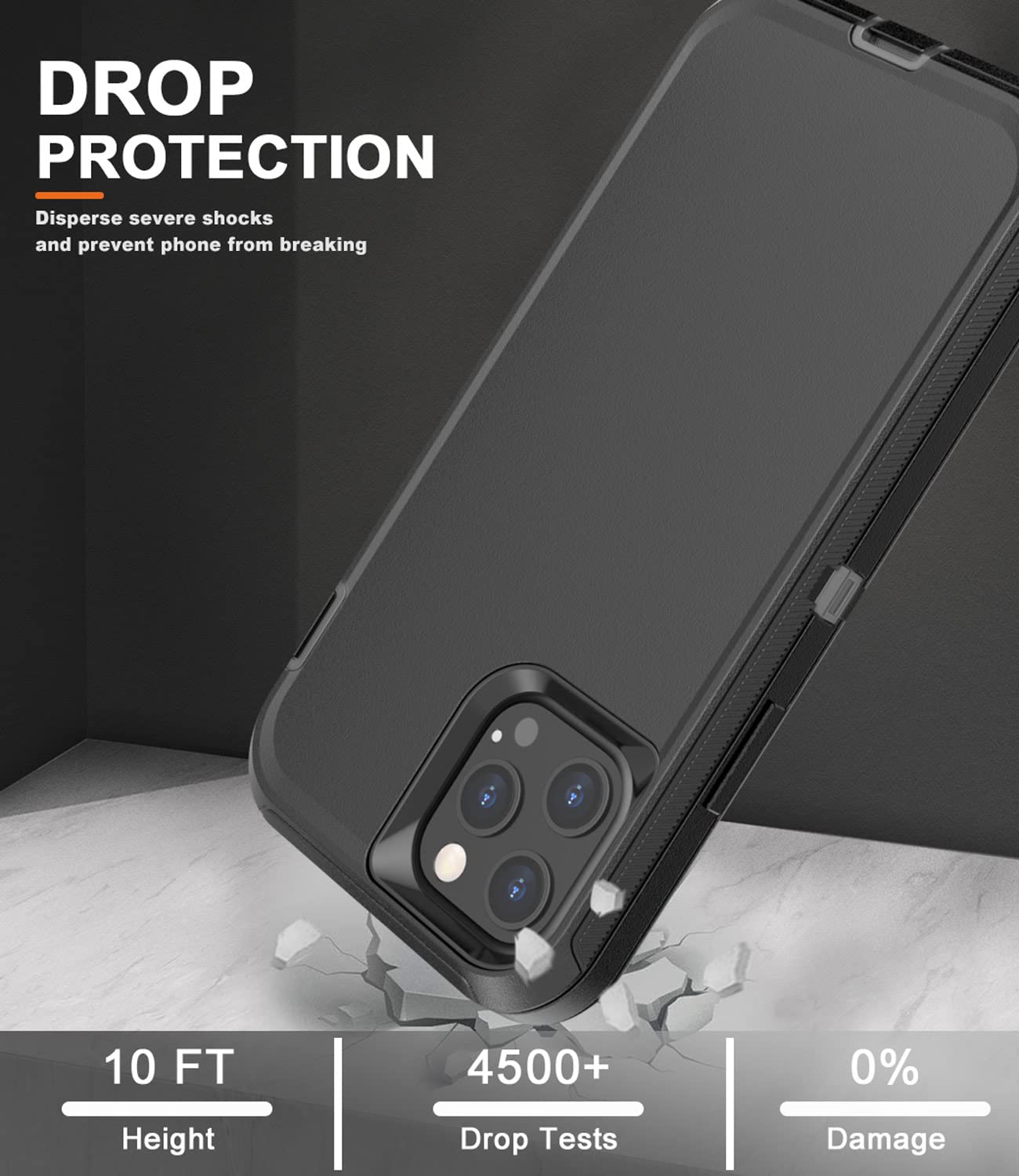 Protebox for iPhone 13 Pro Max Case, [Shockproof/Dust-Proof] Heavy Duty Protection Cover Case for iPhone 13 Pro Max 6.7 inch (Black/Gray)