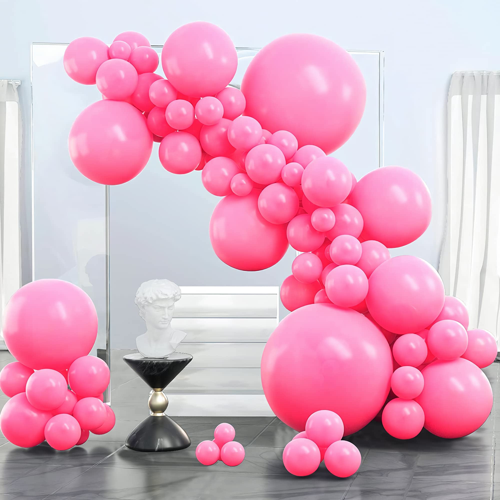 Pastel Pink Balloons Party Latex Balloons-130PCS 5+10+12+18 inch with Confetti Decorations Birthday Balloons for Engagement Wedding/Baby Shower/Chritmas/Graduation