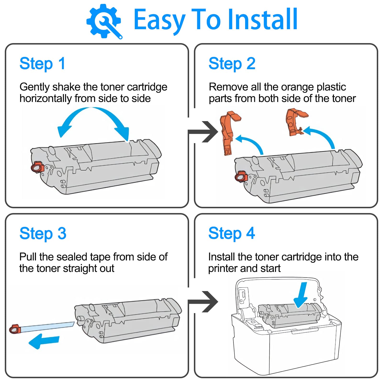 NineLeaf 05A Compatible Toner Cartridge Replacement for HP 05A CE505A Black Toner Cartridge for HP Laserjet Pro P2035 P2035N P2055DN 2055DN 2035N P2030 P2050 P2055D P2055X 2055D 2055X Printer (2 Pack)