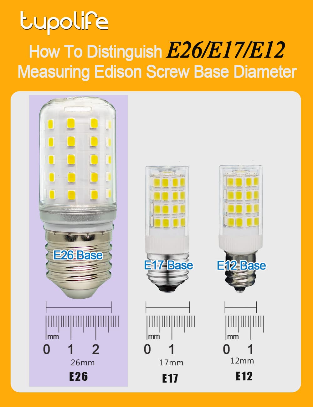 Tupolife E26 Refrigerator Light Bulb AC100-265v 3.5w Replacement Compatible with Frigidaire Appliance Fridge LED Lamp, 4W 40W Equivalent Cool White 6000K, 2 Pack