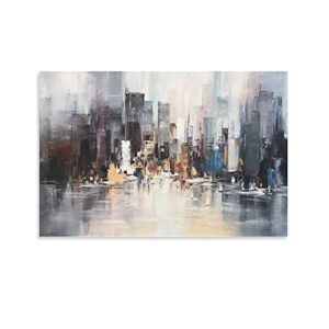 bgn 100% hand painted oil painting abstract cityscapehandmade modern acrylic artwork texture painting original paintings canvas wall art24x36inch(60x90cm)