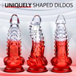 Clear Monster Dildos Sex Toy- 8.8 Inch Realistic G-spot Dildo with Suction Cup for Hand-Free Play, Huge Monster Penis, Big Dildo Adult Sex Toys for Women Men and Couples