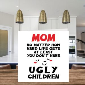 Stuff4 Funny Birthday Cards for Mom - Mom Ugly Children - Joke Happy Birthday Card for Mom from Daughter Son, Mother Birthday Gifts, 5.7 x 5.7 Inch Mother's Day Greeting Cards for Mama Mum Mam Mammy