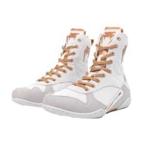 Venum "Elite" Boxing Shoes - White/Gold