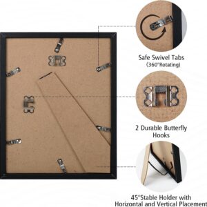 HappyHapi Document Frame, Certificate Frame 8.5 x 11 Multi-Pack, Diploma Frame 5 Pack, 8.5x11 Picture Frame Display Horizontal and Vertical for Wall and Tabletop