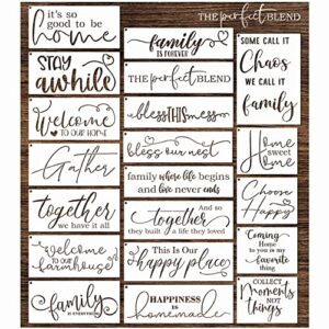 word stencils for painting on wood sign canvas fabric, reusable welcome farmhouse burning inspirational art craft paint stencil for shirt family furniture wall card making (20 home)