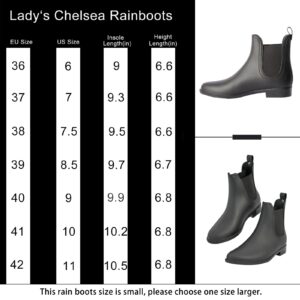 DaeRainy Women's Ankle Rain Boots Waterproof Chelsea Rain Boots Women Short Rain Booties for Outdoor