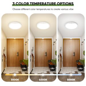 2-Pack Motion Sensor LED Ceiling Lights Wired, 8.7 Inch 3 Modes 18W 1800LM Flush Mount Light Fixtures, 3000K/4000K/5000K Motion Activated Ceiling Lamps with Timer for Indoor, Closet, Stair, Porch