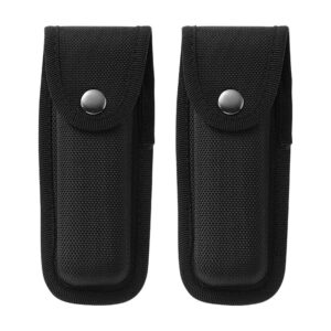 2 pieces pocket knife sheath folding knife case knife holster pocket knife case folding knife pouch folding knife sheath with belt loop(black, l)