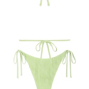 ZAFUL Womens Two Piece Swimsuit Sexy Triangle Bikini Sets Halter Backless High Cut Low Waisted Bathing Suits Green XL