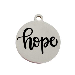 hope | laser engraved charm | stainless steel | jewelry making | faith charm