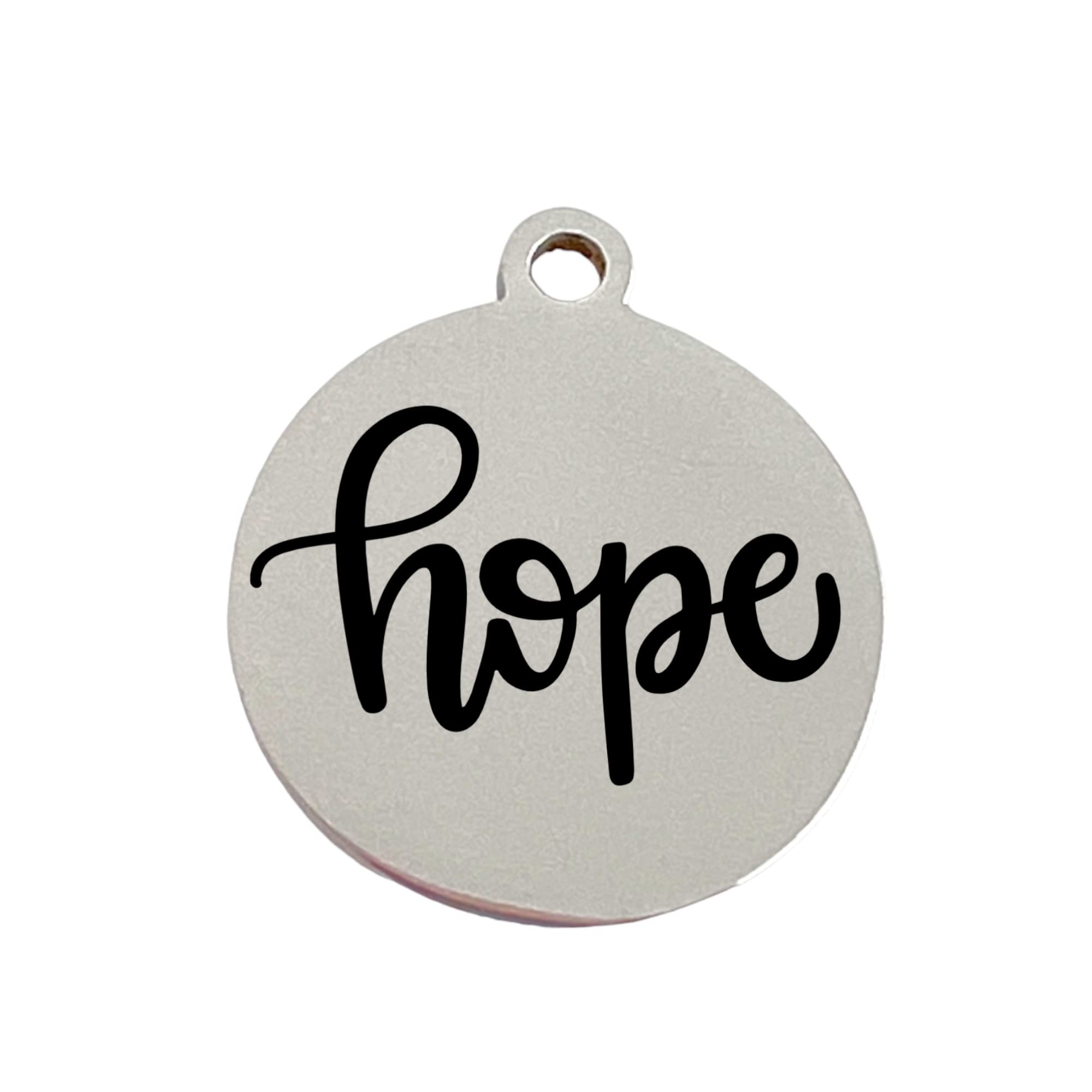 Hope | Laser Engraved Charm | Stainless Steel | Jewelry making | faith charm