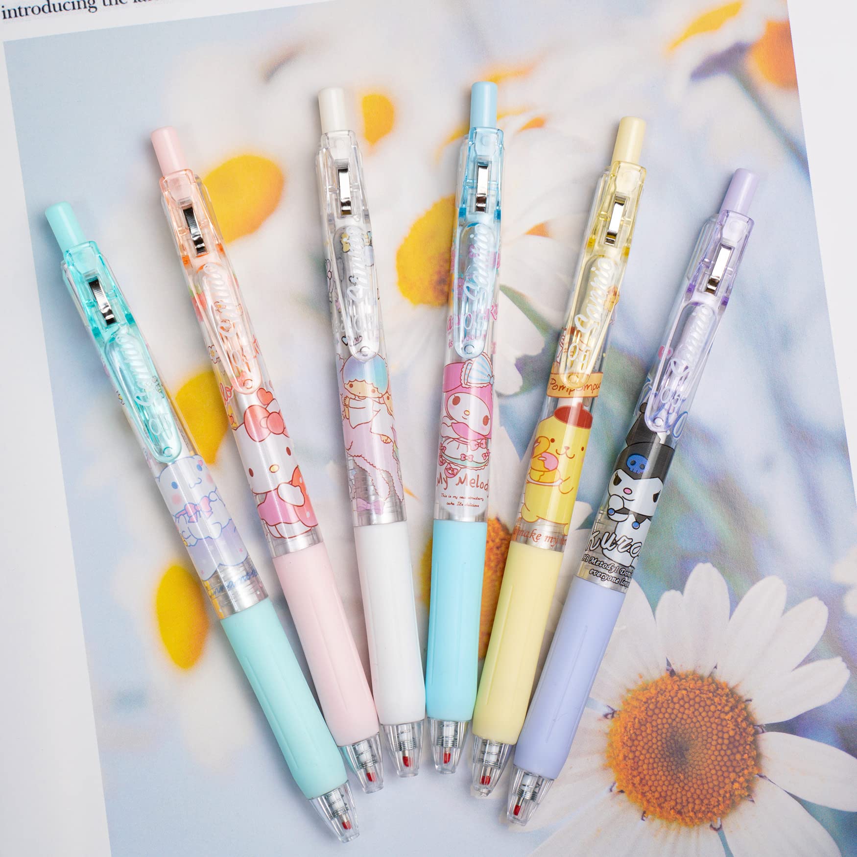 JieJiefa 6Pcs Cartoon Cat Ballpoint Pens Kitty Cute Anime Gel Pen Black Ink 0.5mm Kawaii School Supplies Gifts for Girls Women Teens