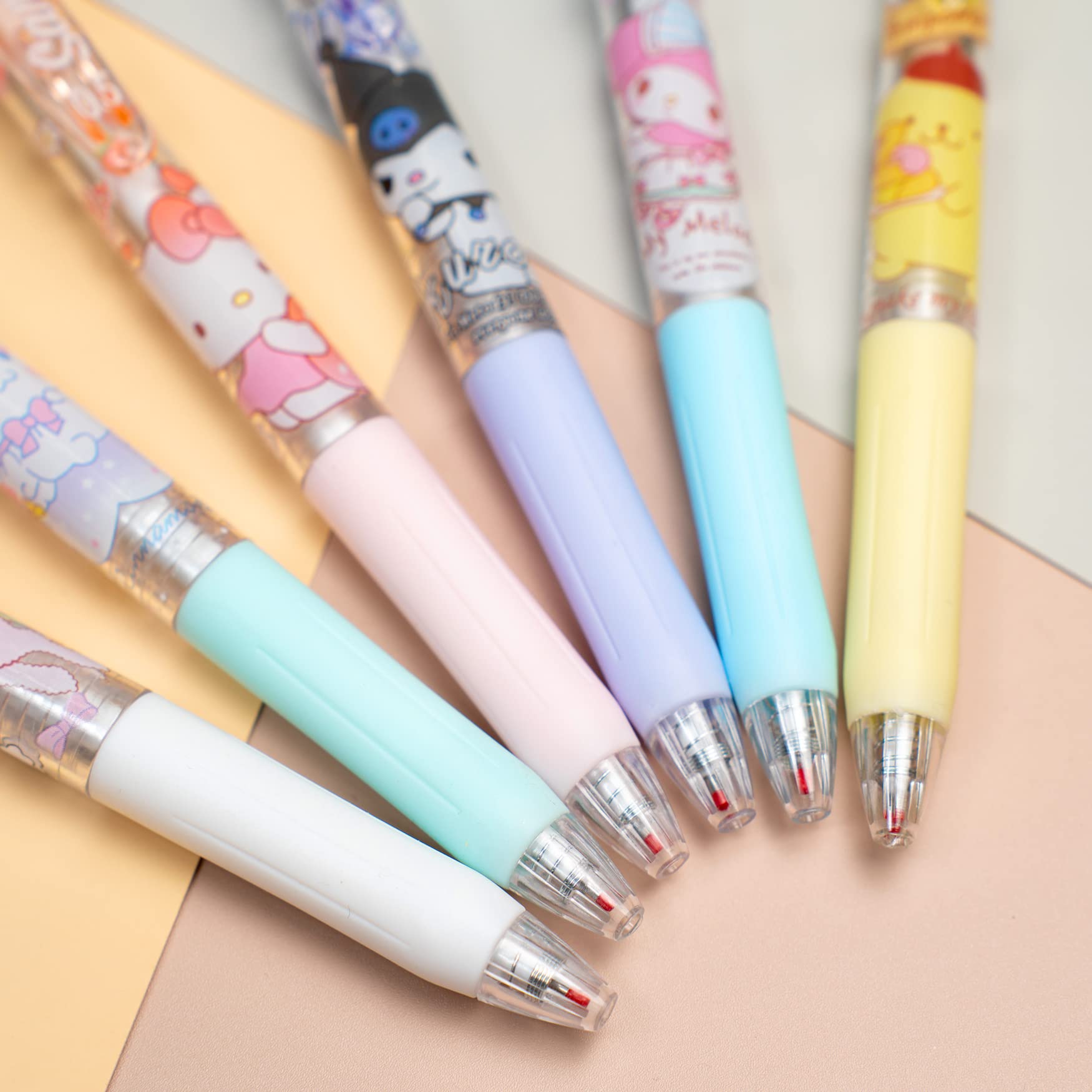 JieJiefa 6Pcs Cartoon Cat Ballpoint Pens Kitty Cute Anime Gel Pen Black Ink 0.5mm Kawaii School Supplies Gifts for Girls Women Teens