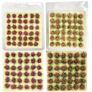 cayway flower cluster model pink flower vegetation groups grass tufts set miniature static scenery model for diy architecture building garden scenery landscape