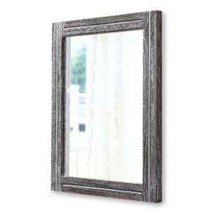 aazzkang rustic mirror wood framed wall mirror 20"x16" rectangle decorative bedroom bathroom farmhouse mirror