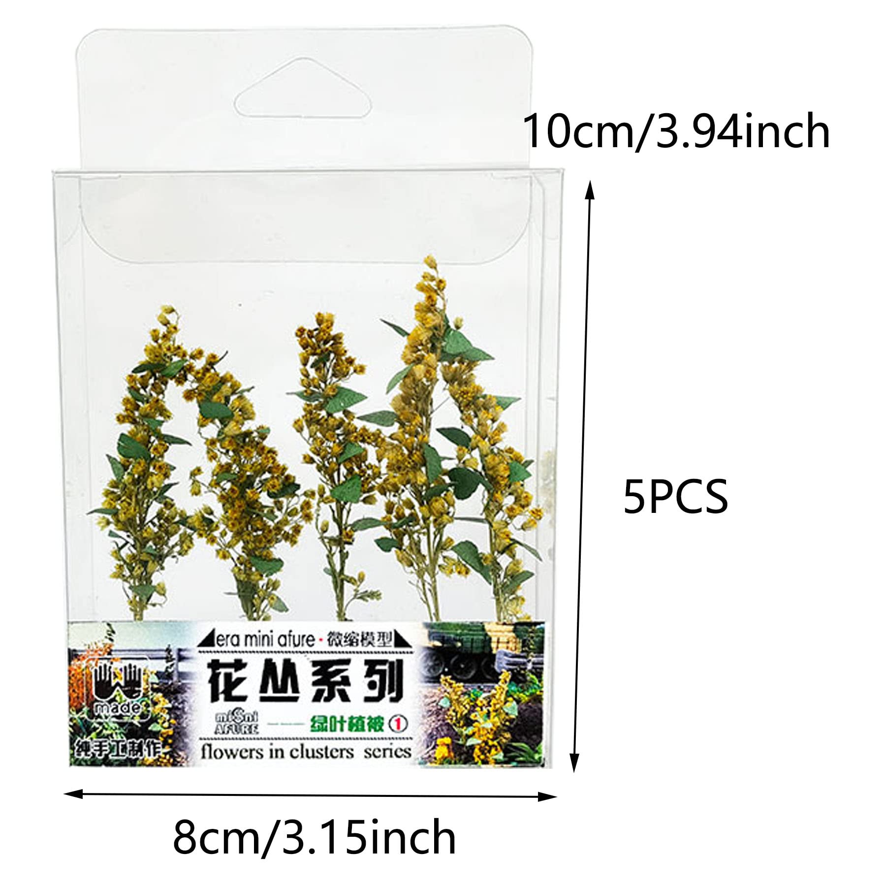 Cayway Flower Vegetation Groups Grass Tufts Set Yellow Flower Cluster Model Miniature Static Scenery Model for DIY Architecture Building Garden Scenery Landscape