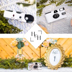 H&H Photo Supply Disposable Cameras Bulk (12 Pack) – White Single Use Camera Set: Perfect for Weddings, Baby Showers, Birthday Parties & All Events – 35mm ISO 400 Film, 27 Exposures, Easy-to-Use