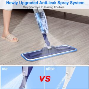 Beyoco Microfiber Spray Mops for Floor Cleaning with 3pcs Reusable Washable Pads - Flat Floor Mop with Refillable Bottle, Dry Wet Dust Mop with Sprayer for Hardwood Laminate Tile Wood Kitchen Floors