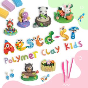 Polymer Clay - 27 Colors Glitter Modeling Clay for Kids, Non-Toxic, Non-Stick Oven Bake Clay, Easy to Mold, Sculpting and Bake DIY Starter Kits, Holiday Gift for Children and Artists.