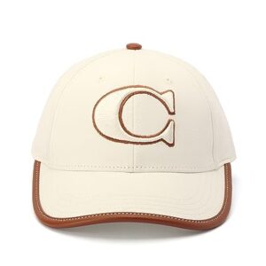 Coach Womens Cotton Canvas Hat Baseball Cap, Chalk, Medium-Large US