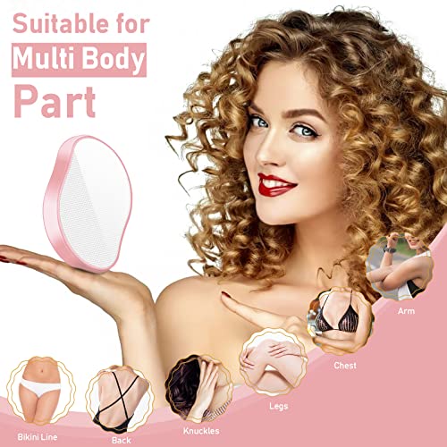 hoyesch Crystal Hair Eraser for Women and Men, Reusable Crystal Hair Remover Magic Painless Exfoliation Hair Removal Tool, Magic Hair Eraser for Back Arms Legs (Pink)