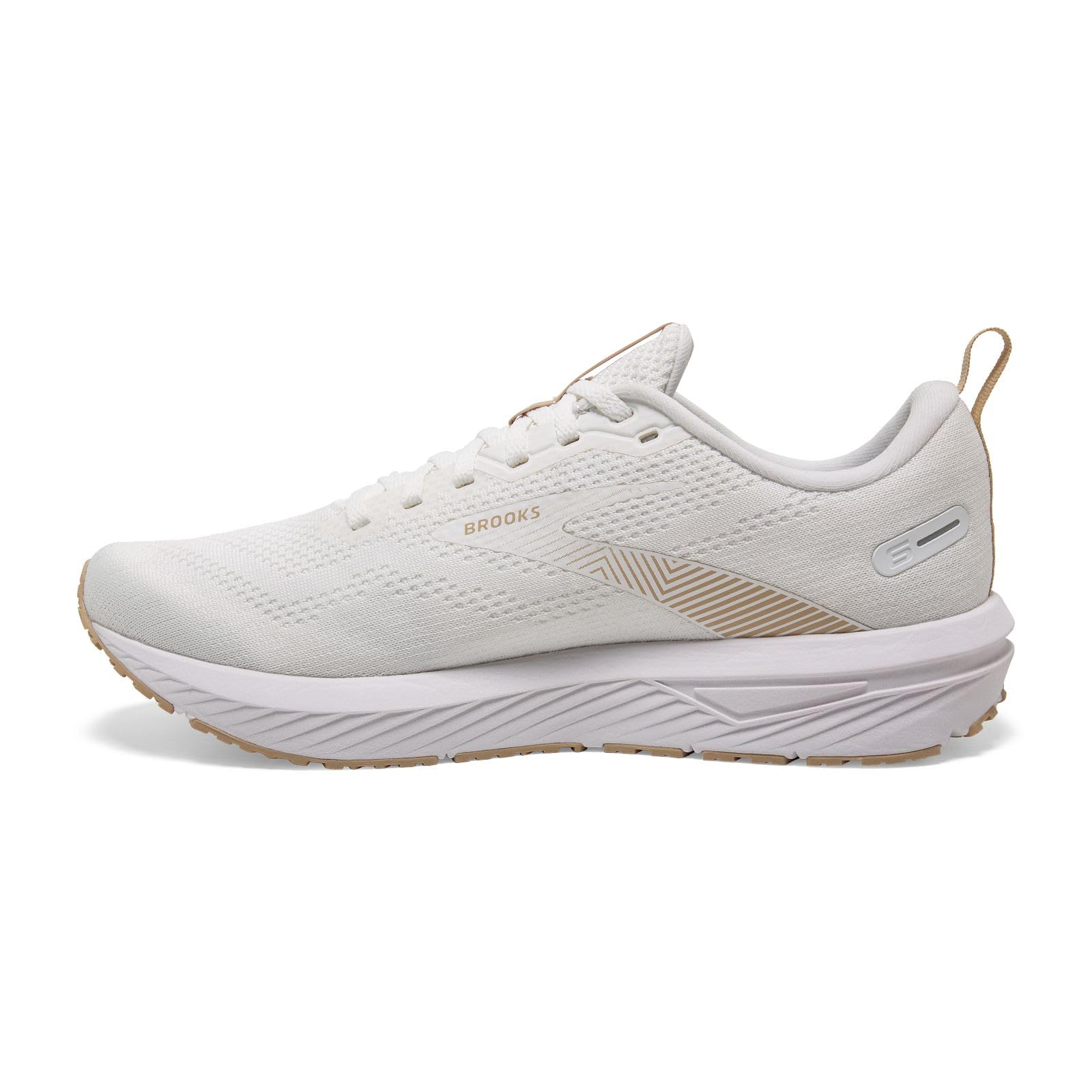 Brooks Women’s Revel 6 Neutral Running Shoe - White/Khaki - 7.5 Medium