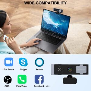 Paobas 1080P Webcam - Privacy Cover and Tripod, Dual Noise-Cancelling Microphones, Autofocus - 90° View USB webcam for Calls, Conferences, Zoom, Skype - Plug & Play for Laptop and Desktop (C920)