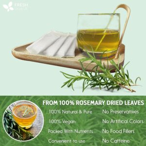 FreshDrinkUS, 100 Rosemary Leaf Tea Bags, Made with 100% Natural Rosemary Dried Leaves, Pure Rosemary Herbal Tea, No Additives, No Caffeine, No Gluten, Vegan.