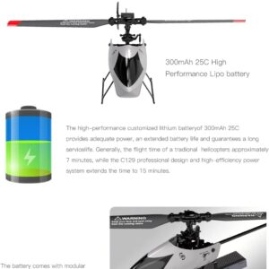 GoolRC C129 V2 RC Helicopter, 4 Channel Remote Control Helicopter with 6-Axis Gyro, 2.4GHz RC Aircraft with 3D Flips, Altitude Hold, One Key Take Off/Landing and 2 Batteries for Adults and Beginners