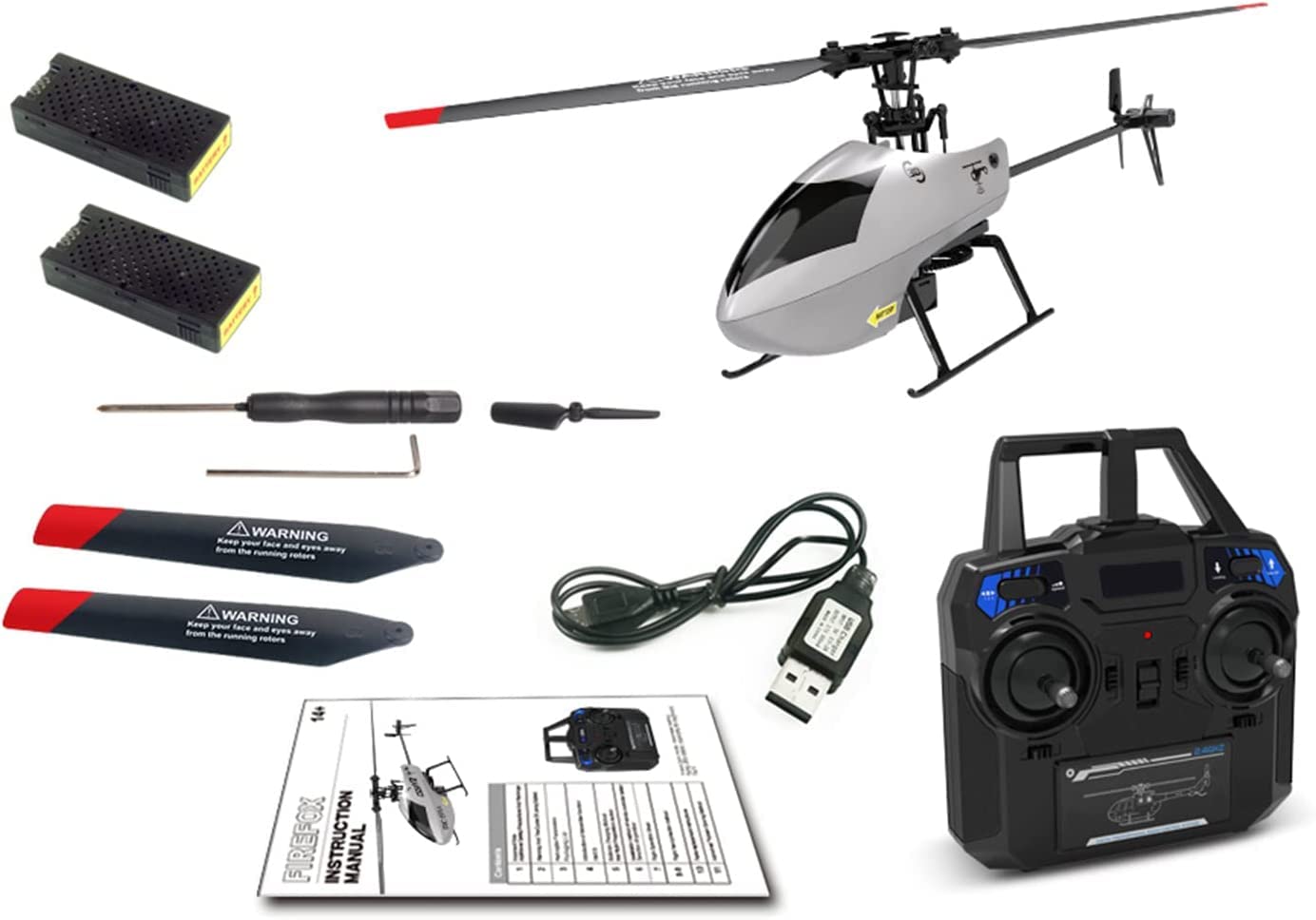 GoolRC C129 V2 RC Helicopter, 4 Channel Remote Control Helicopter with 6-Axis Gyro, 2.4GHz RC Aircraft with 3D Flips, Altitude Hold, One Key Take Off/Landing and 2 Batteries for Adults and Beginners