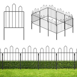 garden fence 10 pack, 10.5ft (l) x 23.6in (h) garden decorative fence, rustproof metal wire garden fence border for outdoor yard landscape patio, small animal barrier fence for dog rabbit pet