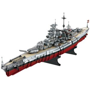 fulholpe bismarck class battleship building blocks set, moc military warship model bricks construction toy compatible with major brands - 2081 pieces