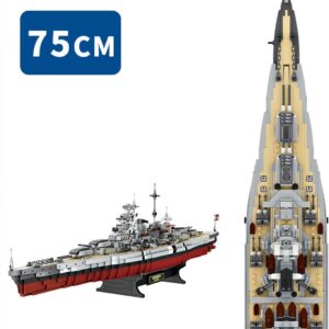 FULHOLPE Bismarck Class Battleship Building Blocks Set, MOC Military Warship Model Bricks Construction Toy Compatible with Major Brands - 2081 Pieces