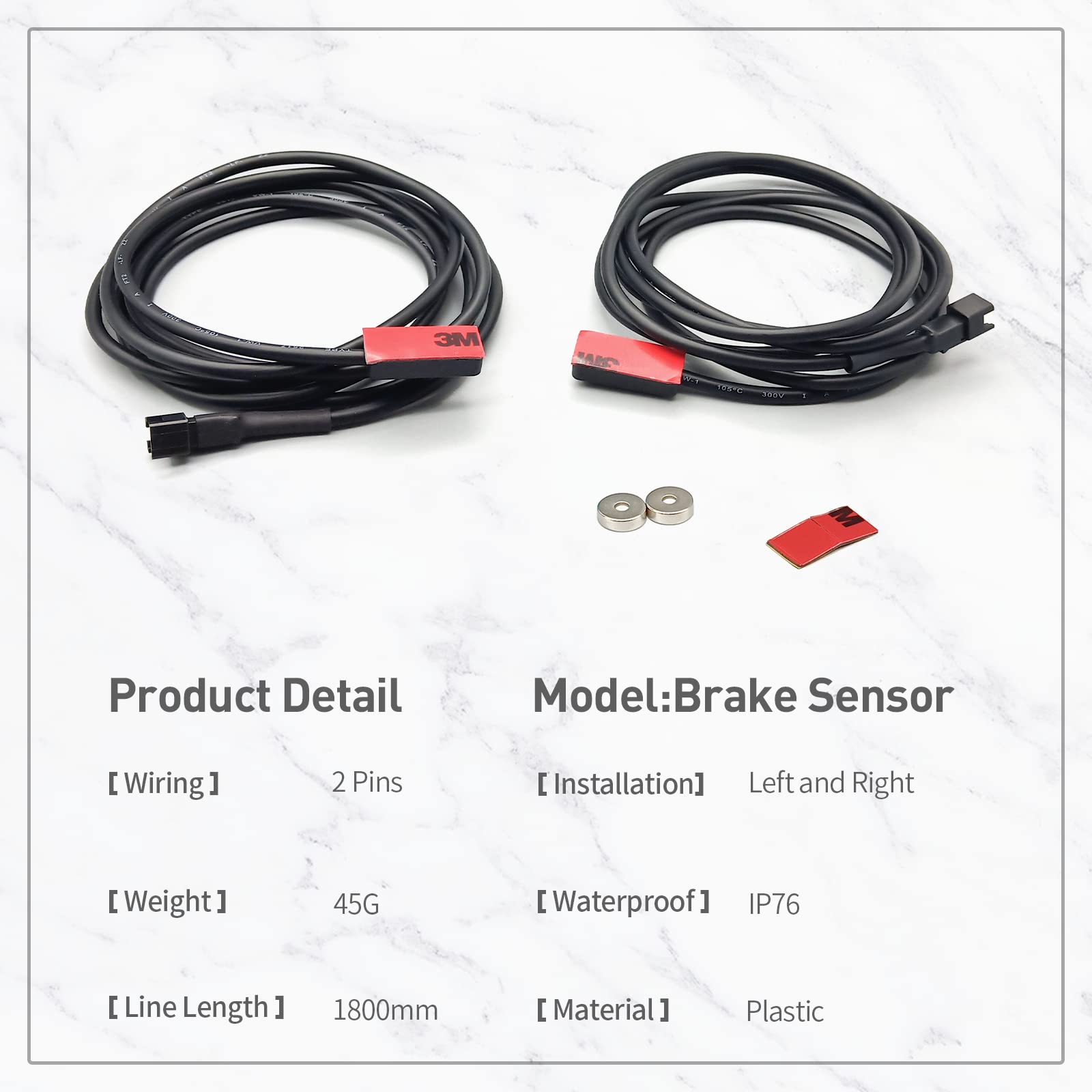 E-Bike MS-BK-2R Brake Cut Off Sensor SM/Waterproof Connector Electric Bike Cut Power Off Mechanical Hydraulic Brake Sensor for E Bike (MS-2R-SM)