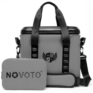 novoto magnetic soft cooler bag, 16 can insulated soft sided cooler with dry bag, zipperless quick access coolers for beach, lunch, kayak, camping