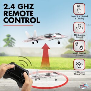 ZYSMALAT F22 RC Fighter Jet Remote Control Plane Stunt Drone for Beginners, Adults & Kids - 2.4 GHz, LED Lights, 4-Channel RC Airplane, Easy to Control, 4-Axis, Built-in Gyroscope