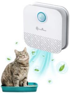 downypaws cat litter deodorizer, rechargeable 4000 mah odor eliminator cat litter box, dust-free, 14-day battery life, no consumables