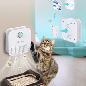 DownyPaws Cat Litter Deodorizer, Rechargeable 4000 mAh Odor Eliminator Cat Litter Box, Dust-Free, 14-Day Battery Life, No Consumables