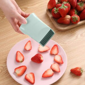 Luxshiny Fruit Slicer 2pcs Egg Slicer Stainless Steel Strawberry Banana Cutter Mini Slicer Cut Kitchen Cutter Gadgets Blade Craft Fruit Tool for Egg Fruit Vegetable Appetizer Green