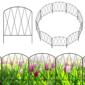 ybing decorative garden fence 10 pack 11ft (l) x 16in (h) rustproof arched metal fence border for decor wire border animal barrier panel fencing patio fence for flower bed landscape outdoor