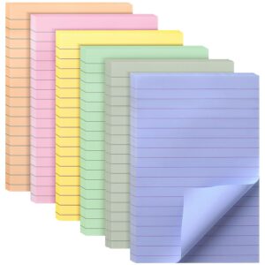 Mr. Pen- Lined Sticky Notes 4x6, 6 Pads, 45 Sheet/Pads, Morandi Colors, Sticky Notes with Lines, Sticky Note Pads, Sticky Pads, Sticky Notes Lined, Colorful Sticky Notes, Mr Pen Sticky Notes