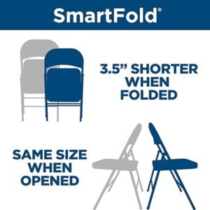 COSCO SmartFold All-Steel Folding Chair, 4-Pack, Black