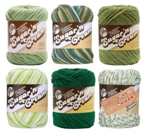 lily sugar 'n cream yarn - 100% cotton - assortment (forest)