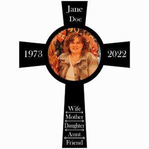 pk décor memorial gifts for loss of father or mother - cross picture frame wall decor - memorial cross with picture - grave decorations for cemetery - quick (cross 2)