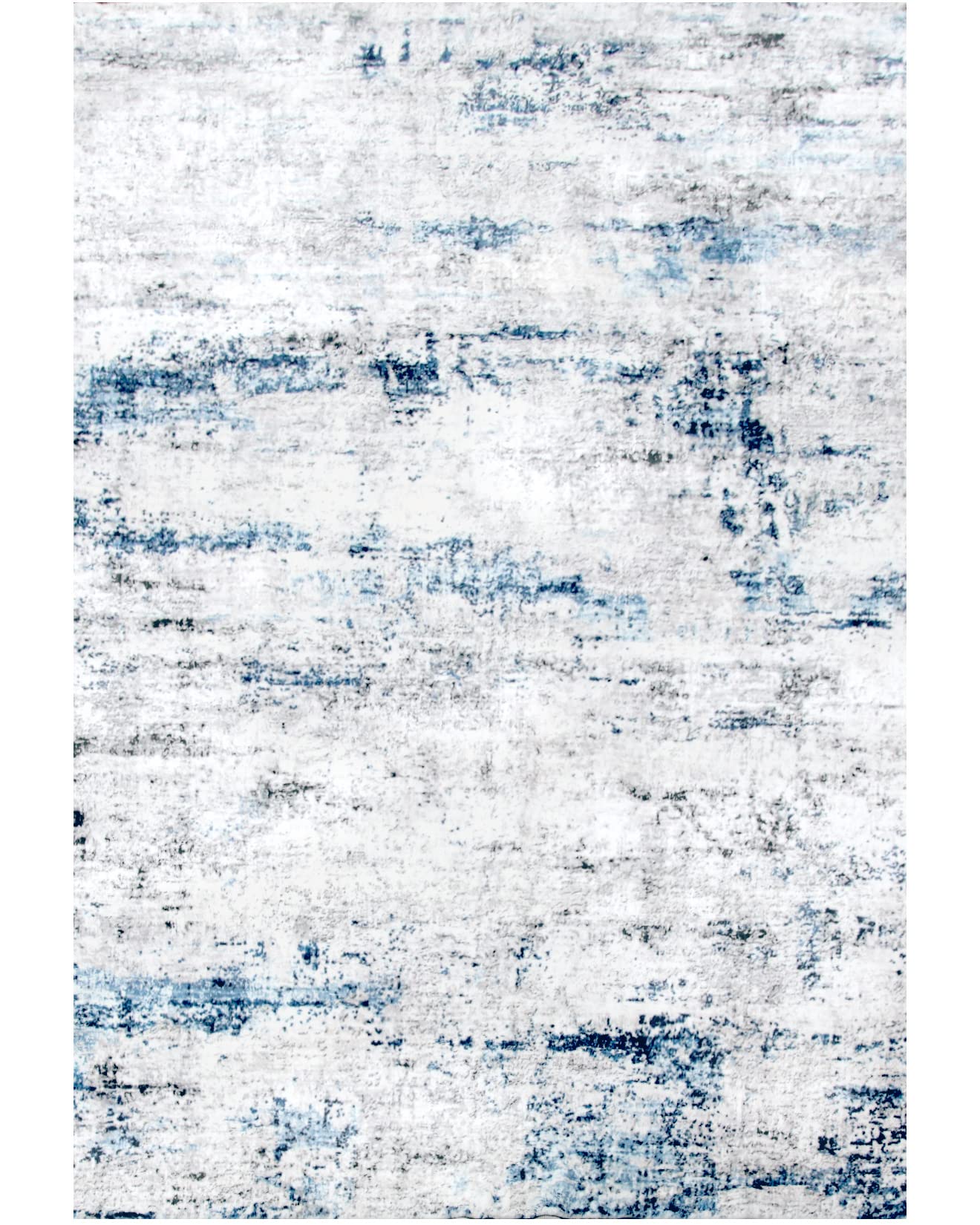 Area Rug Living Room Rugs: 8x10 Large Soft Indoor Carpet Modern Abstract Rug with Non Slip Rubber Backing for Under Dining Table Nursery Home Office Bedroom White Gray Blue