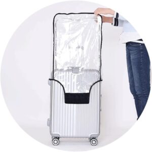 FABULWAY Clear PVC Suitcase Cover Protectors Transparent Luggage Cover Waterproof Wheeled Suitcase Dust Cover Dustproof Travel Luggage Sleeve Protector (24")