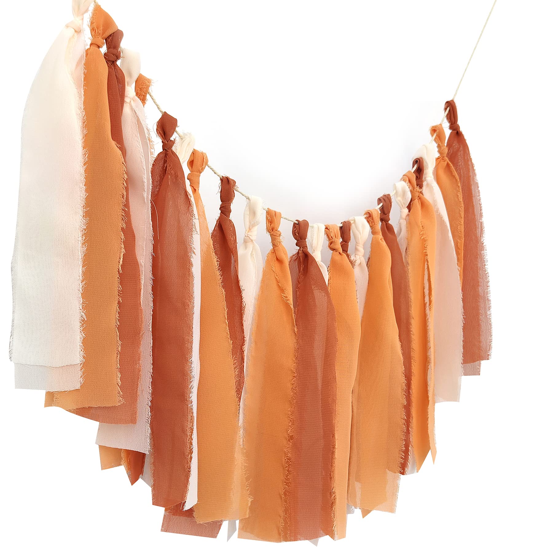 Mybbshower Chiffon Tsaasel Garland for Burnt Orche Coral Peach Orange Wedding Tea Party Hanging Party Decorations Birthday Bridal Baby Shower