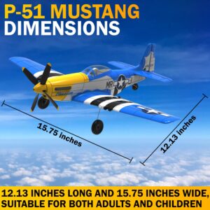 LEAMBE RC Plane 4 Channel Remote Control Airplane with 3 Modes - Ready to Fly Upgrade P51 Mustang RC Airplane for Beginners Adult with Xpilot Stabilization System & One Key Aerobatic